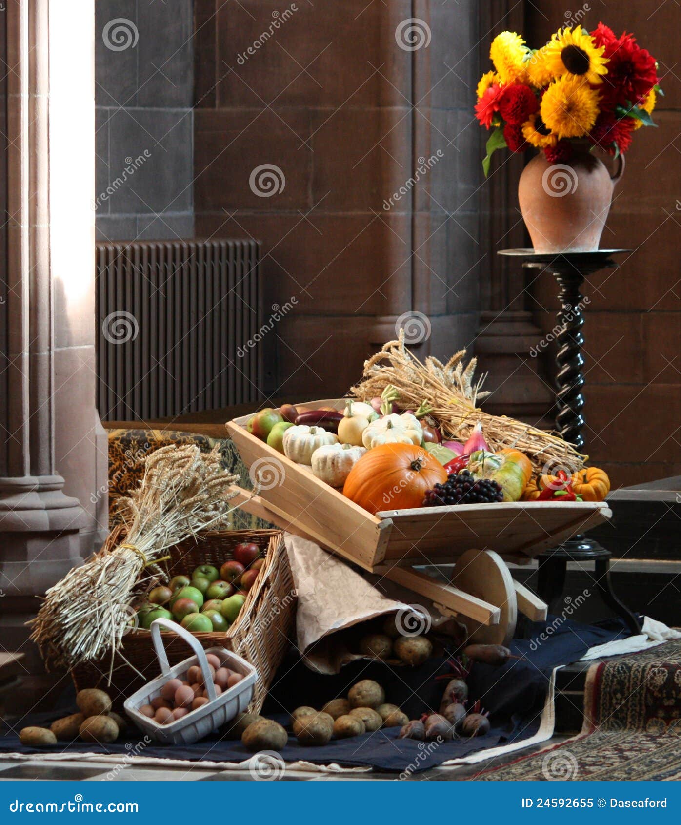Harvest Festival Display. stock image. Image of worship - 24592655