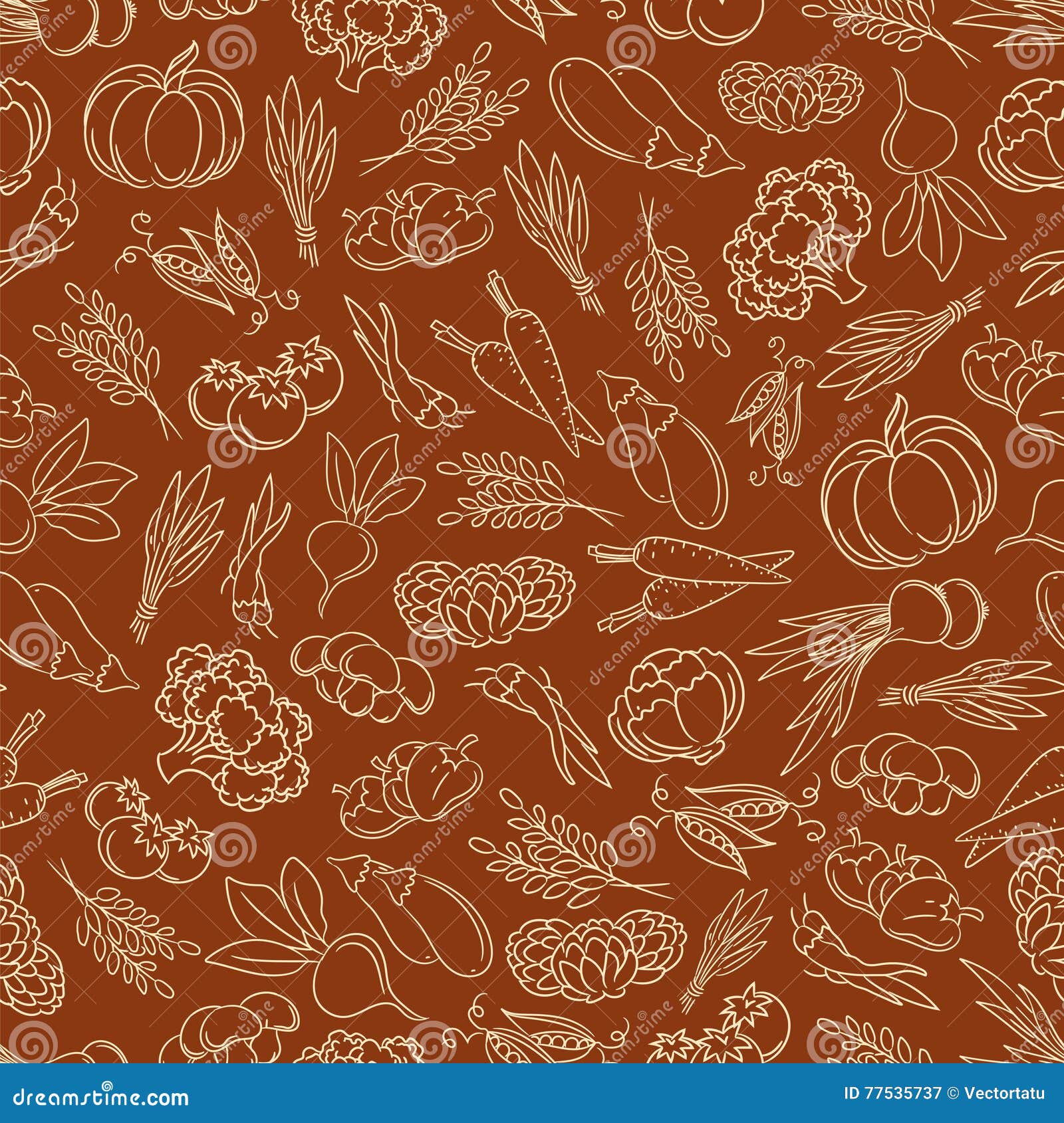 Harvest Festival Seamless Pattern with Vegetables Stock Vector ...