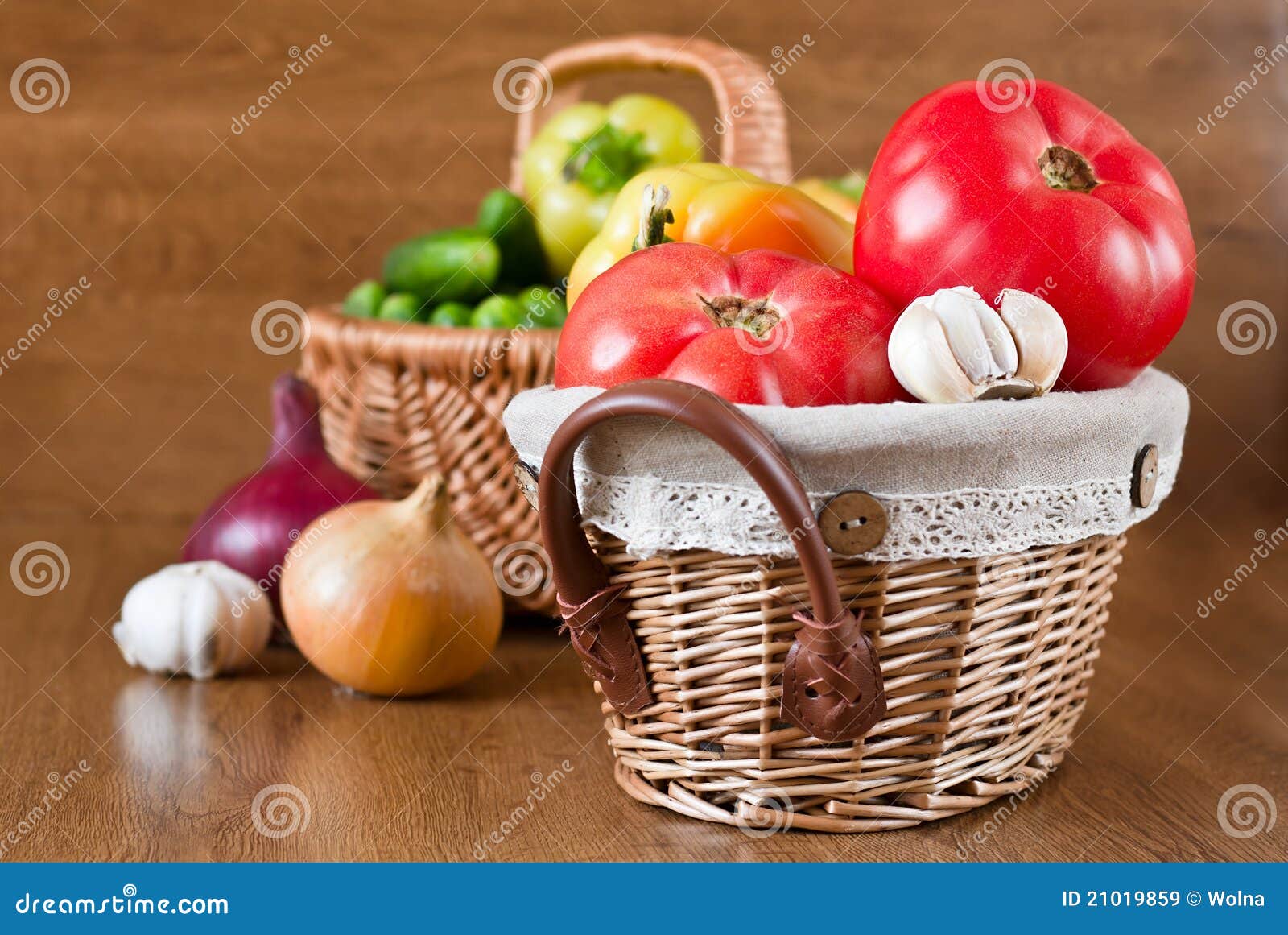 Harvest of Fresh Vegetables in Baskets Stock Image - Image of heap ...