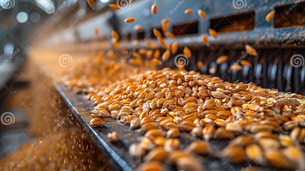 Harvest Grain, Crops Wheat and Corn at the Seaport for Export. Stock ...