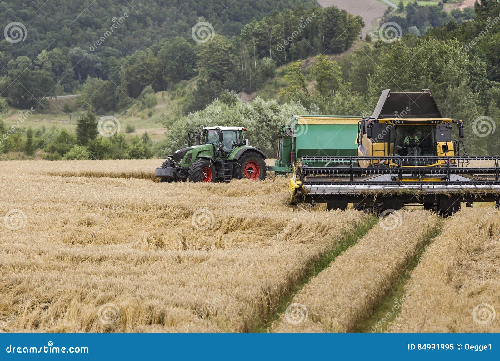 Harvest - Harvesters and Tractors Stock Image - Image of farm, farmer ...