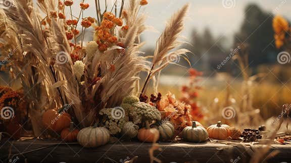 Harvest Hues: Rustic Elegance in Autumn Stock Illustration ...