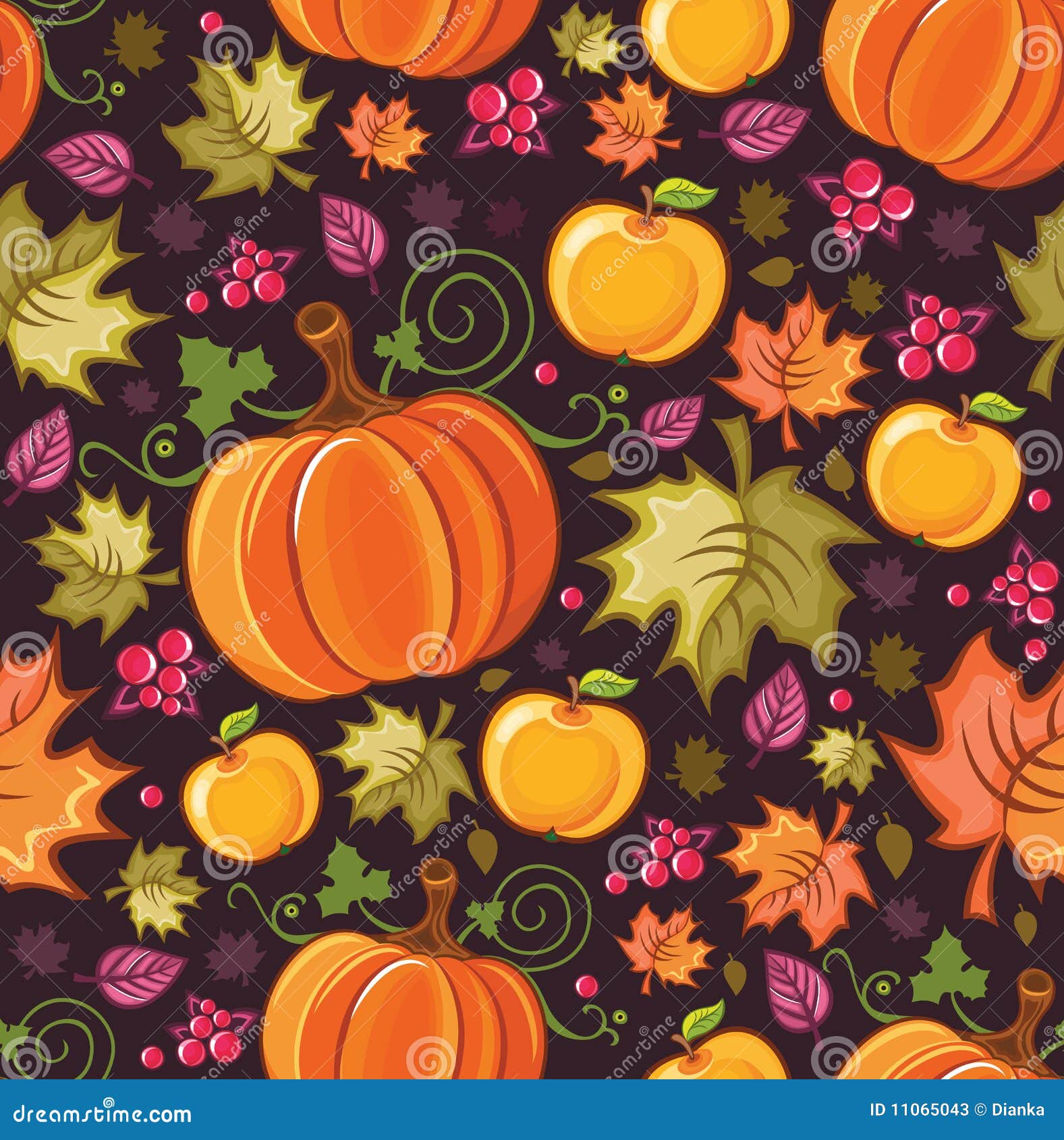 Harvest Seamless Pattern 4 stock vector. Illustration of autumn - 11065043