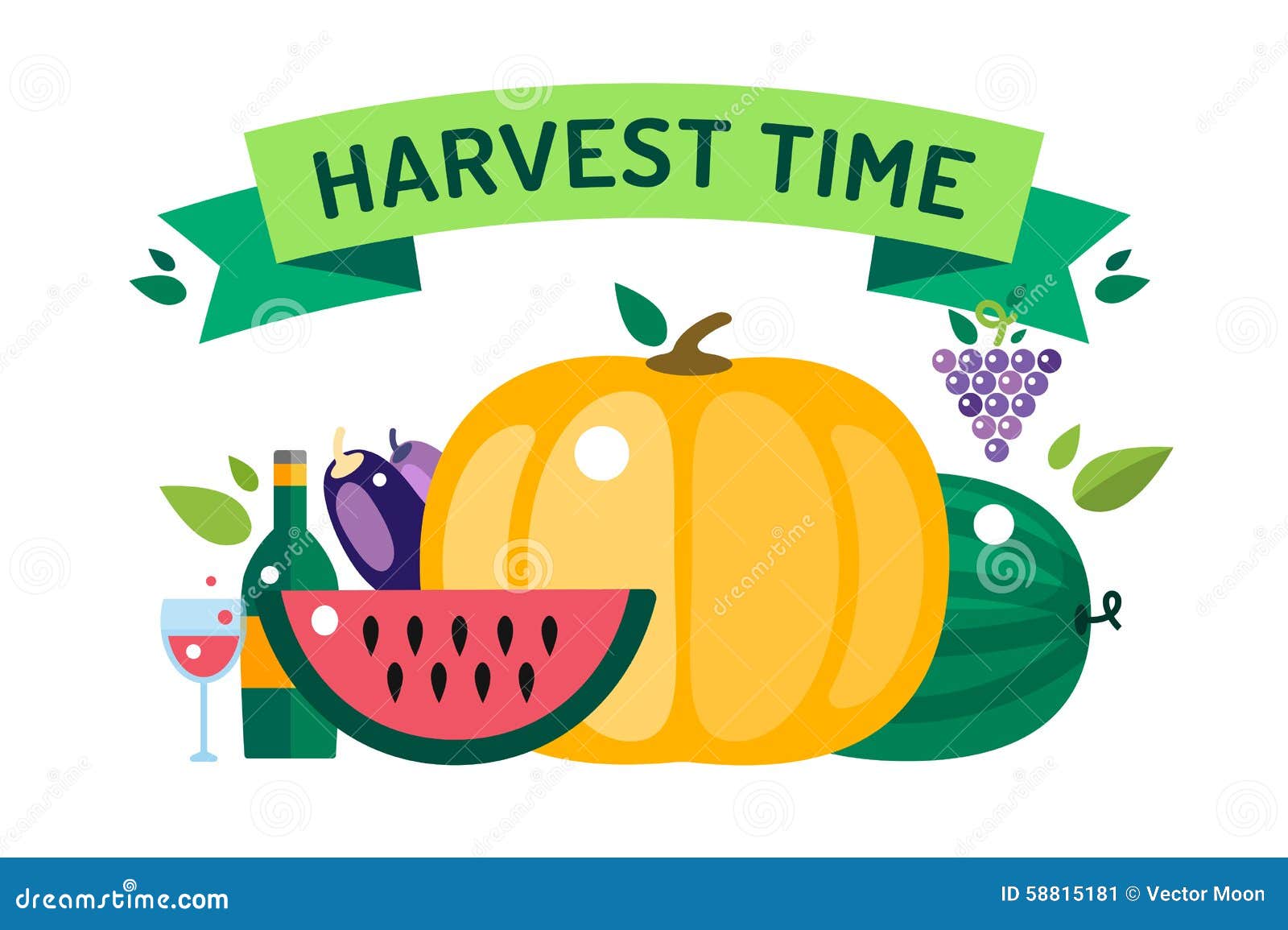 Harvest Time Vector Illustration Stock Vector - Illustration of ecology ...
