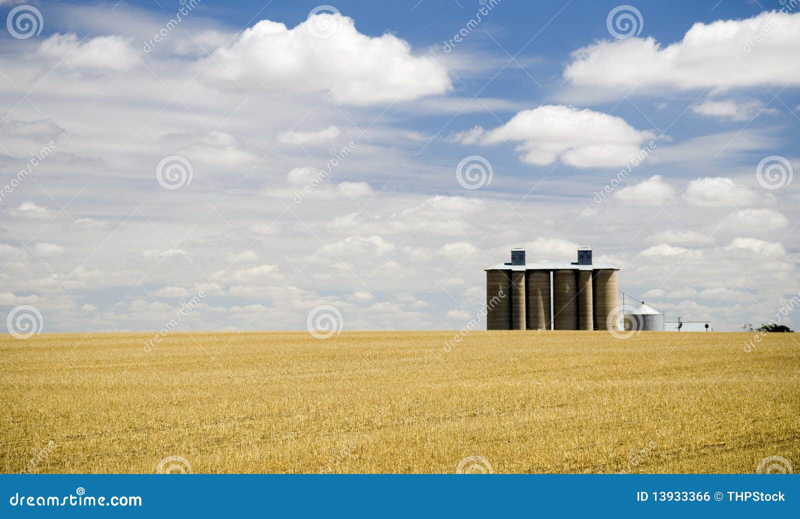 Harvested Fields with Silo stock photo. Image of production - 13933366