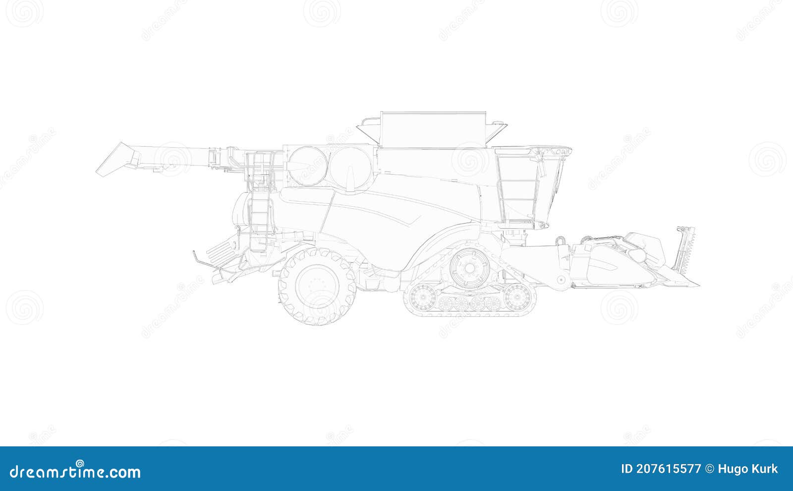 Harvester 3d Rendering of a Agriculture Machinery Model Computer ...