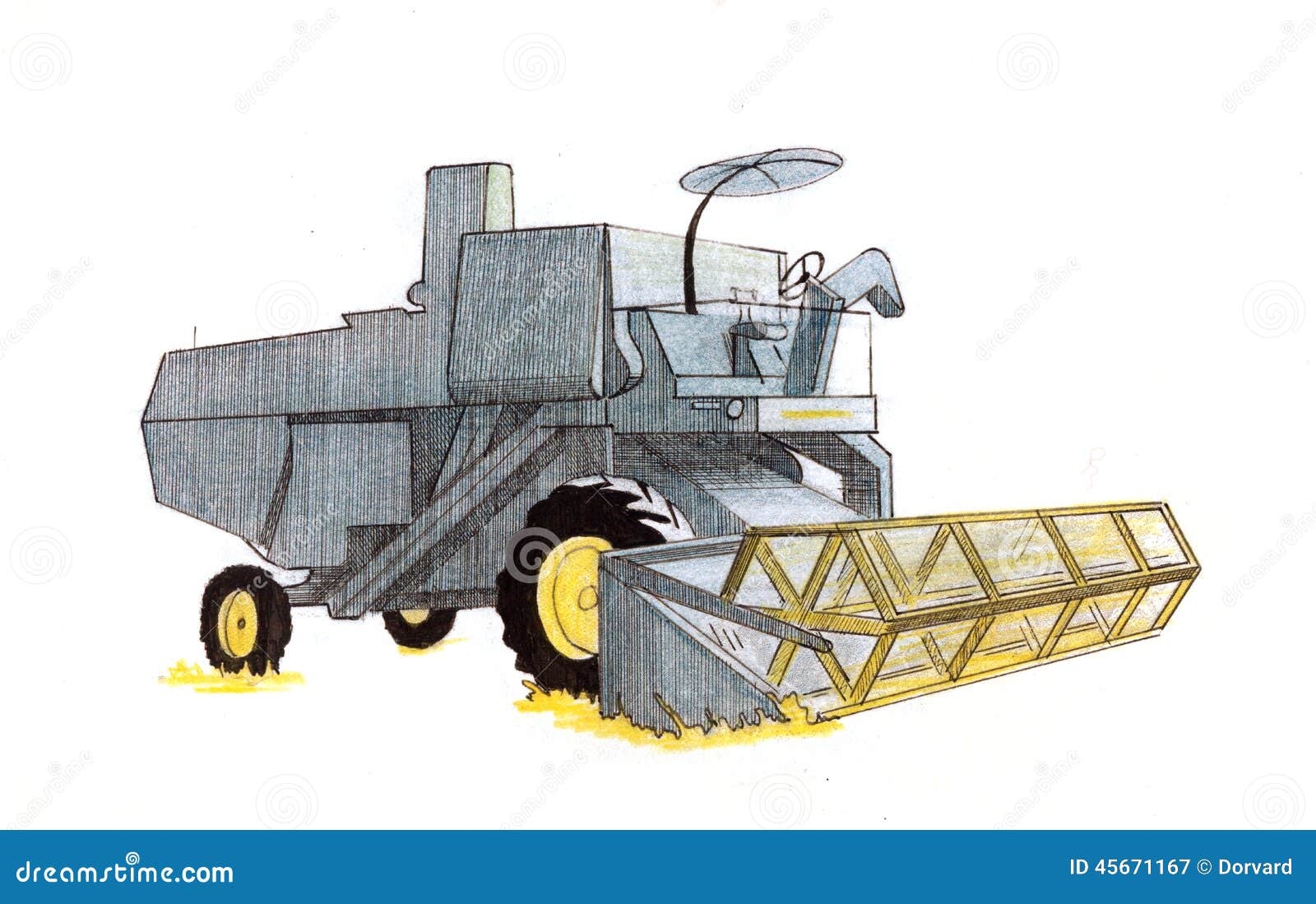 Harvester Drawing Stock Image | CartoonDealer.com #45671167