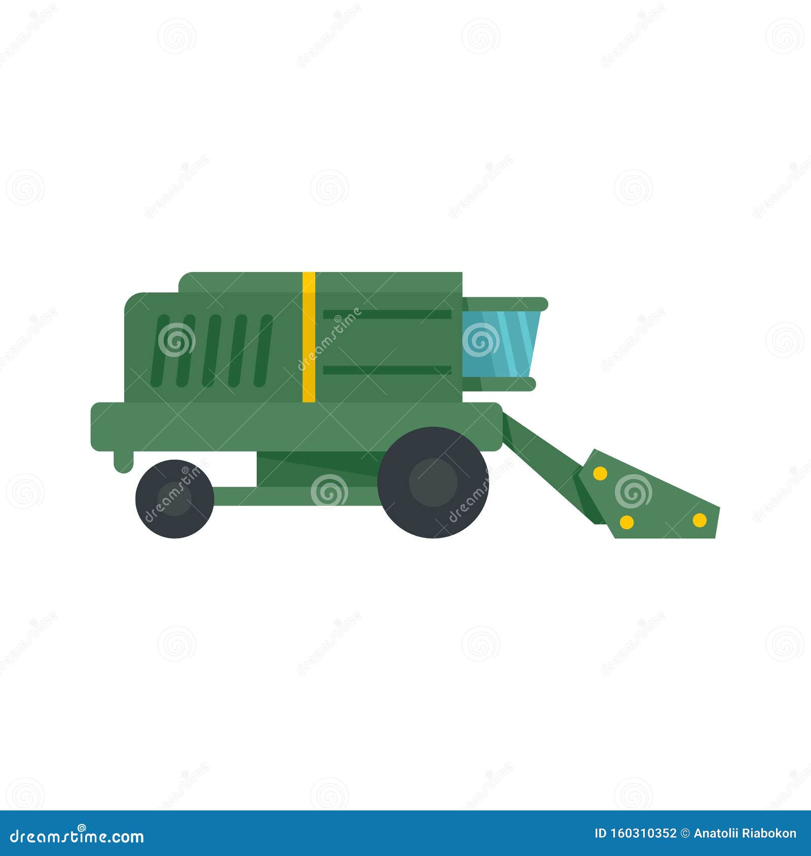Harvester icon, flat style stock vector. Illustration of growth - 160310352