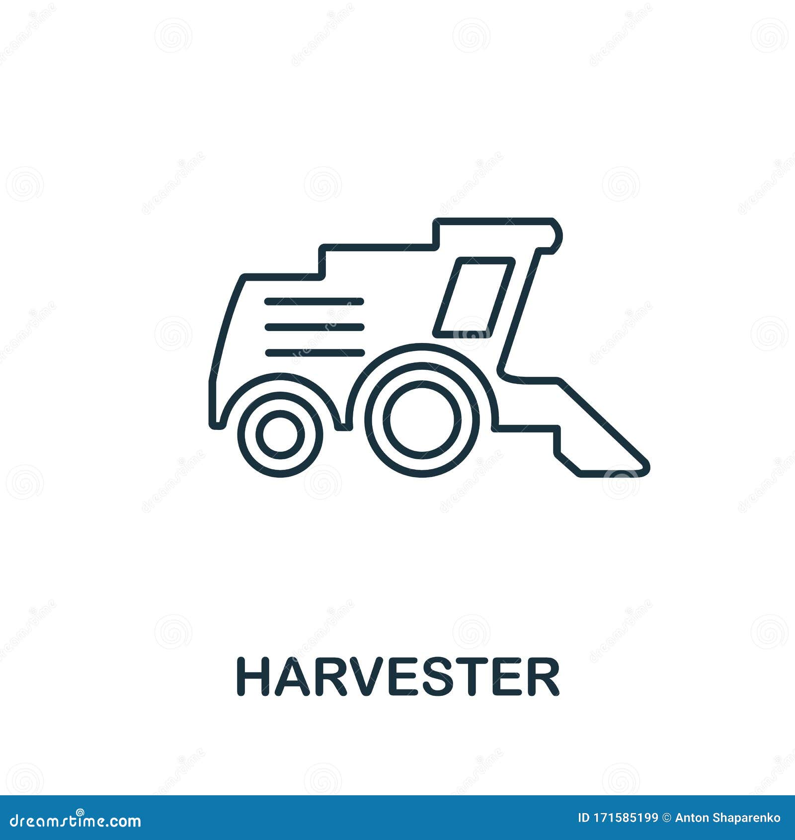 Harvester Icon. Thin Line Style Element from Farm Icons Collection ...