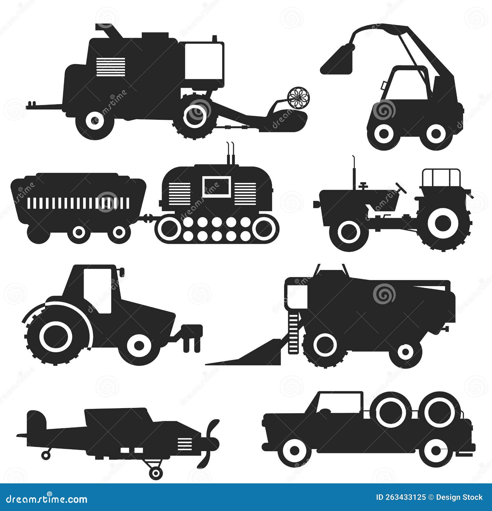 Harvester Machine Vector Stock Vector Stock Illustration - Illustration ...