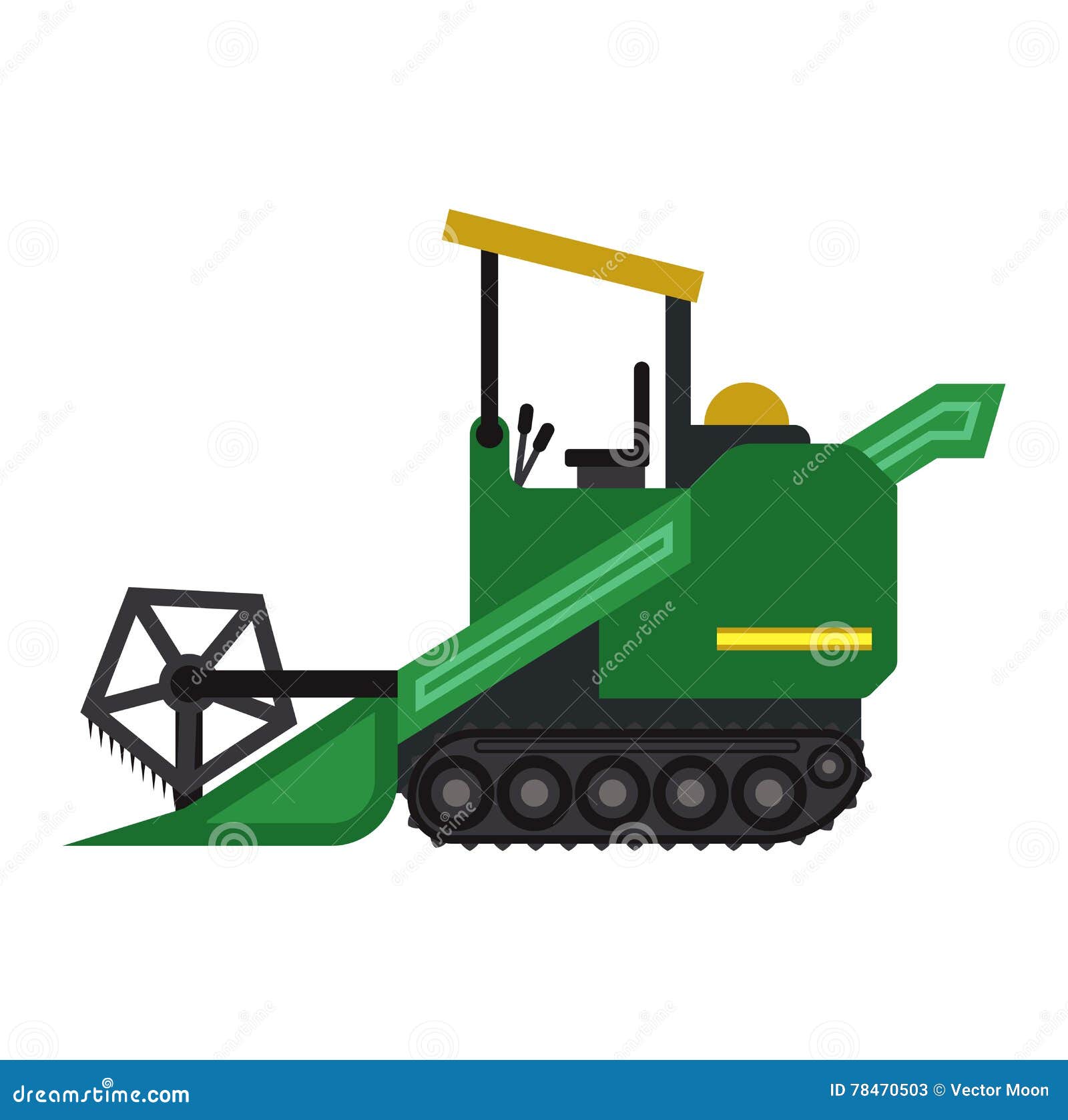 Harvester Machine Vector Technic Stock Vector - Illustration of ...