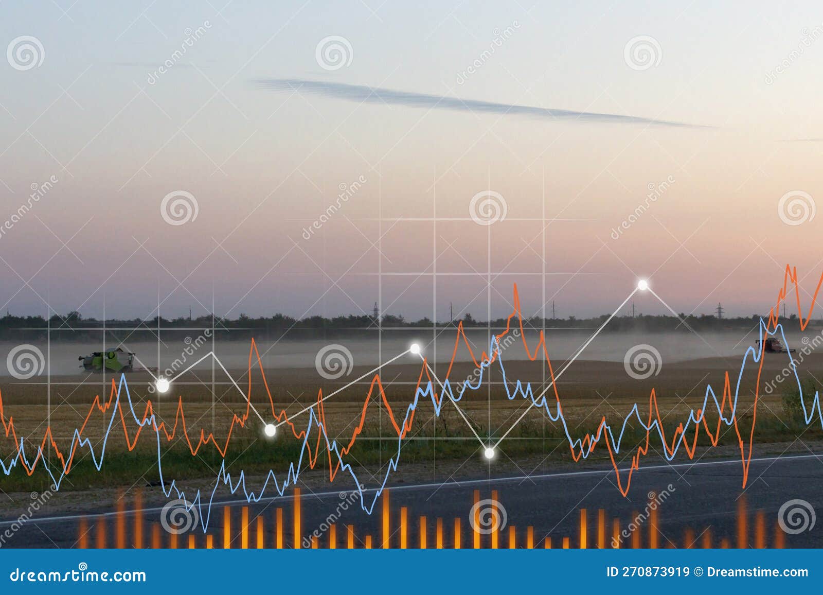 Harvester Machine Works in the Field. Wheat Growth Chart, Wheat ...