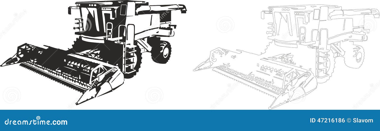 Harvester stock vector. Illustration of cuter, maschine - 47216186