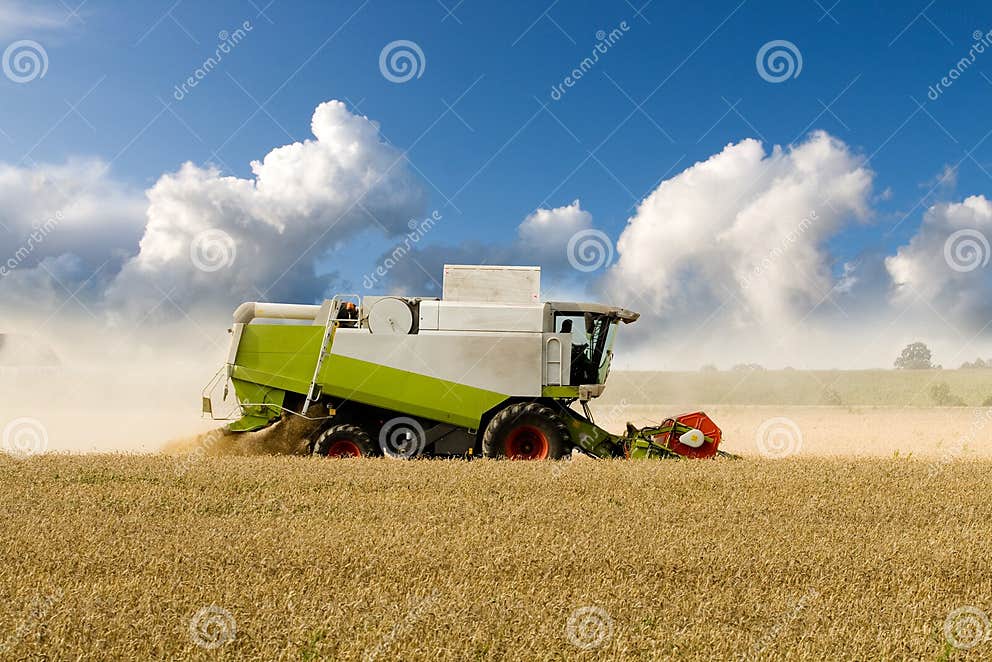 Harvesting Combine stock photo. Image of farmland, grain - 10602256