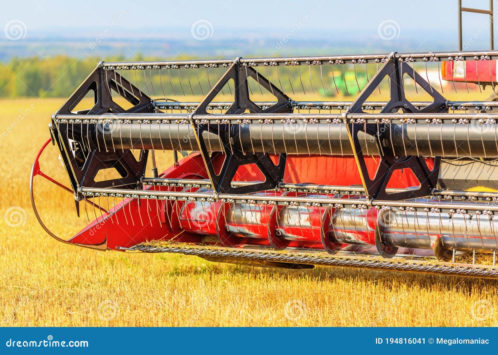 Harvesting Combine in Field Stock Image - Image of industrial, ears ...