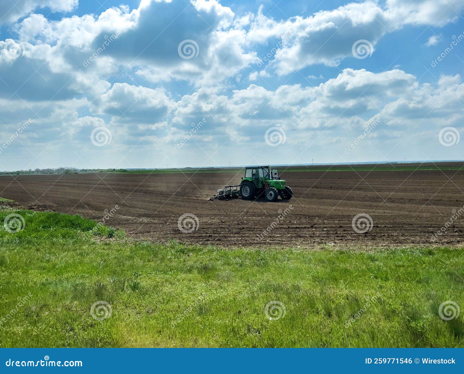 Harvesting Machine in the Field Stock Photo - Image of green ...