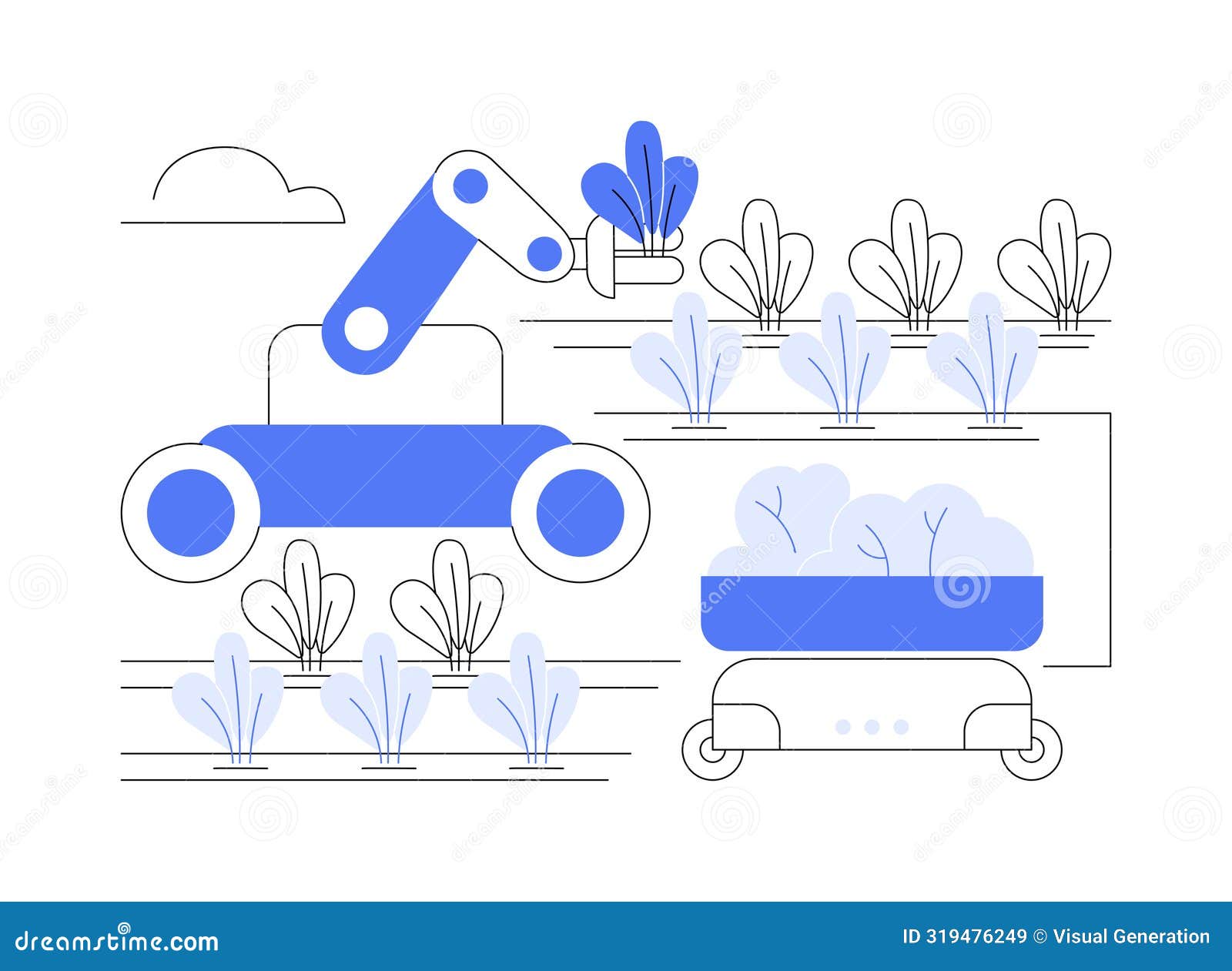 Harvesting and Picking Robots Isolated Cartoon Vector Illustrations ...