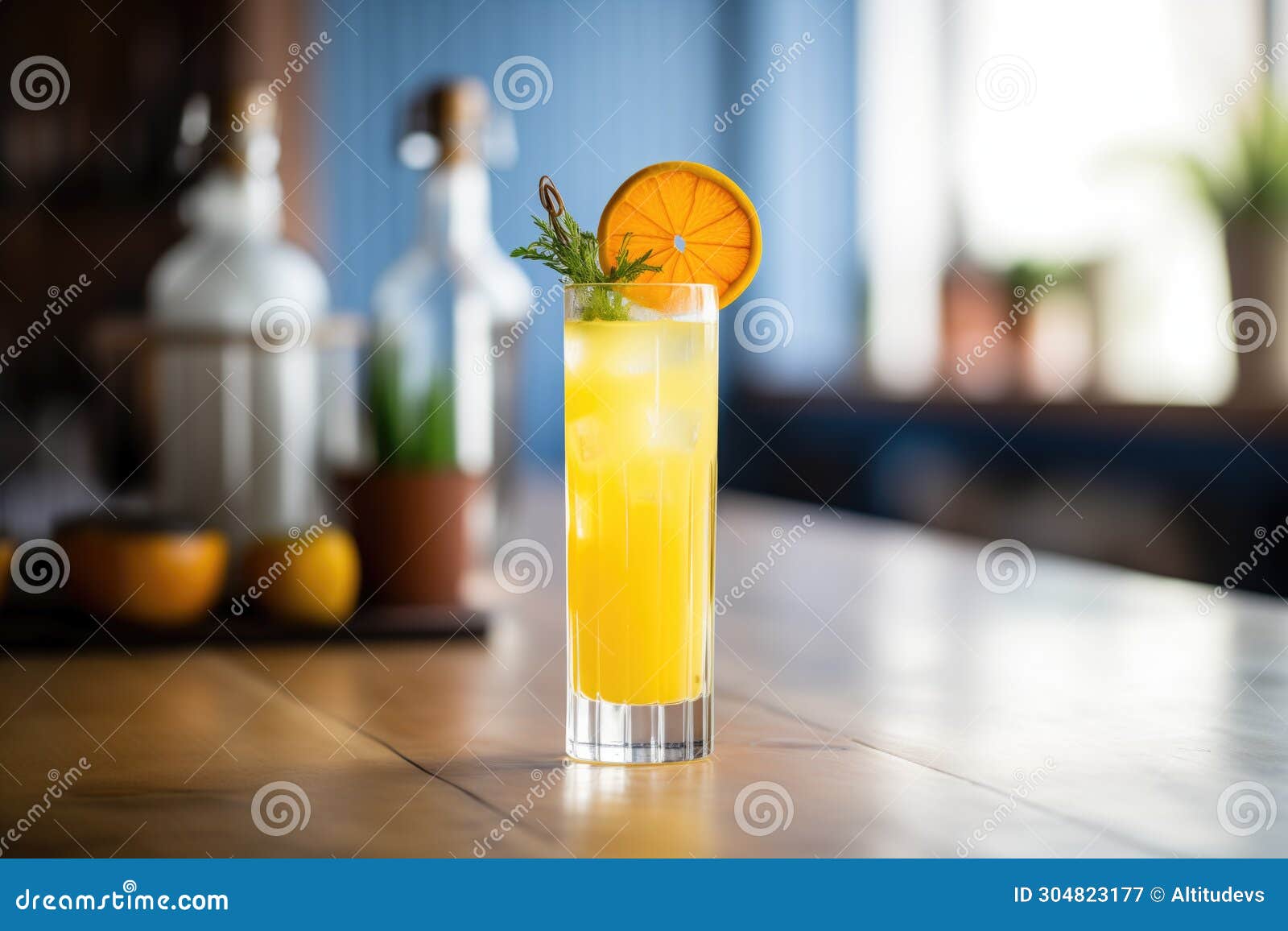 Harvey Wallbanger Contemporary Classic Cocktail Illustration. Alcoholic ...