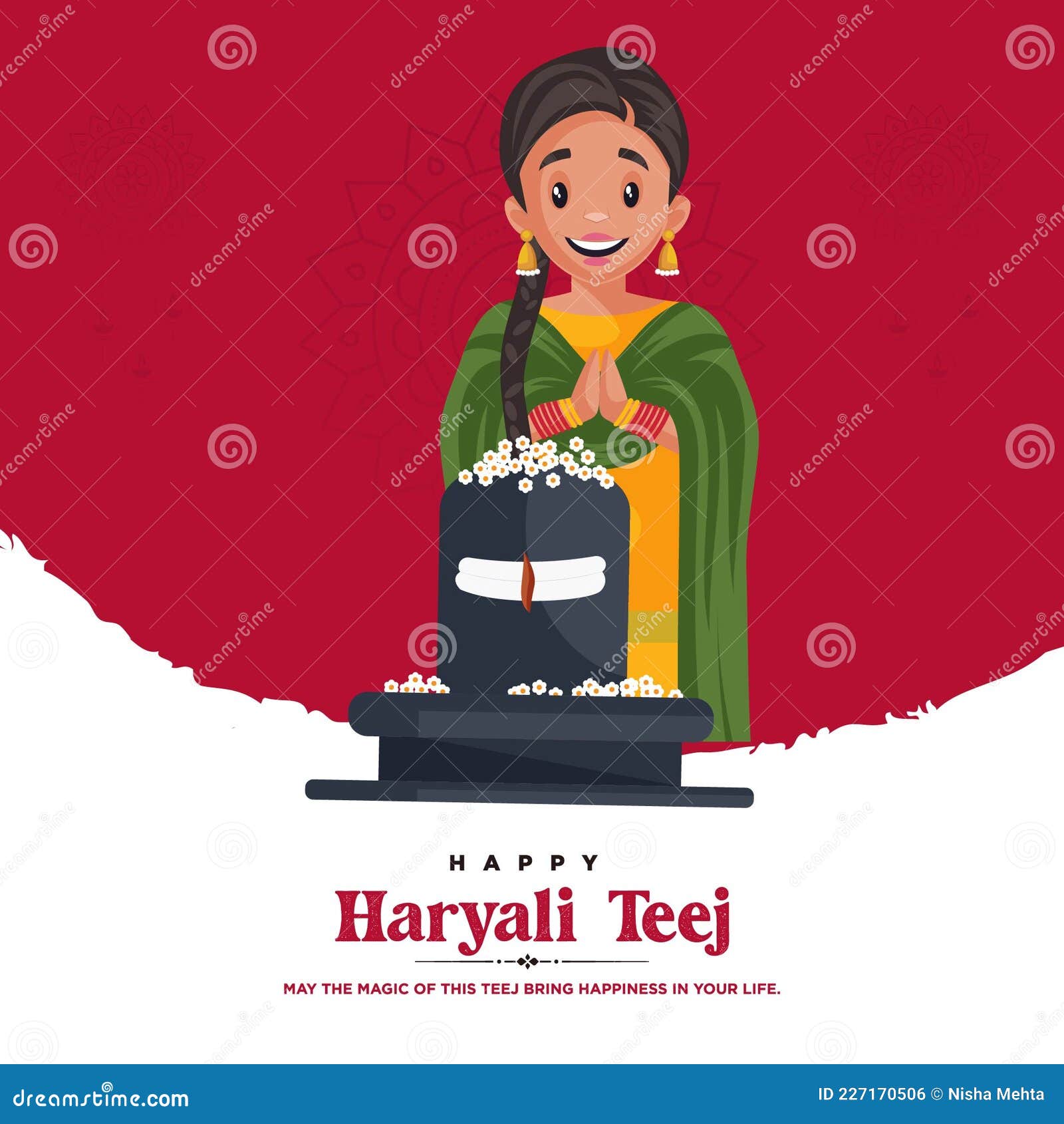 Happy teej banner design stock vector. Illustration of culture - 227170506