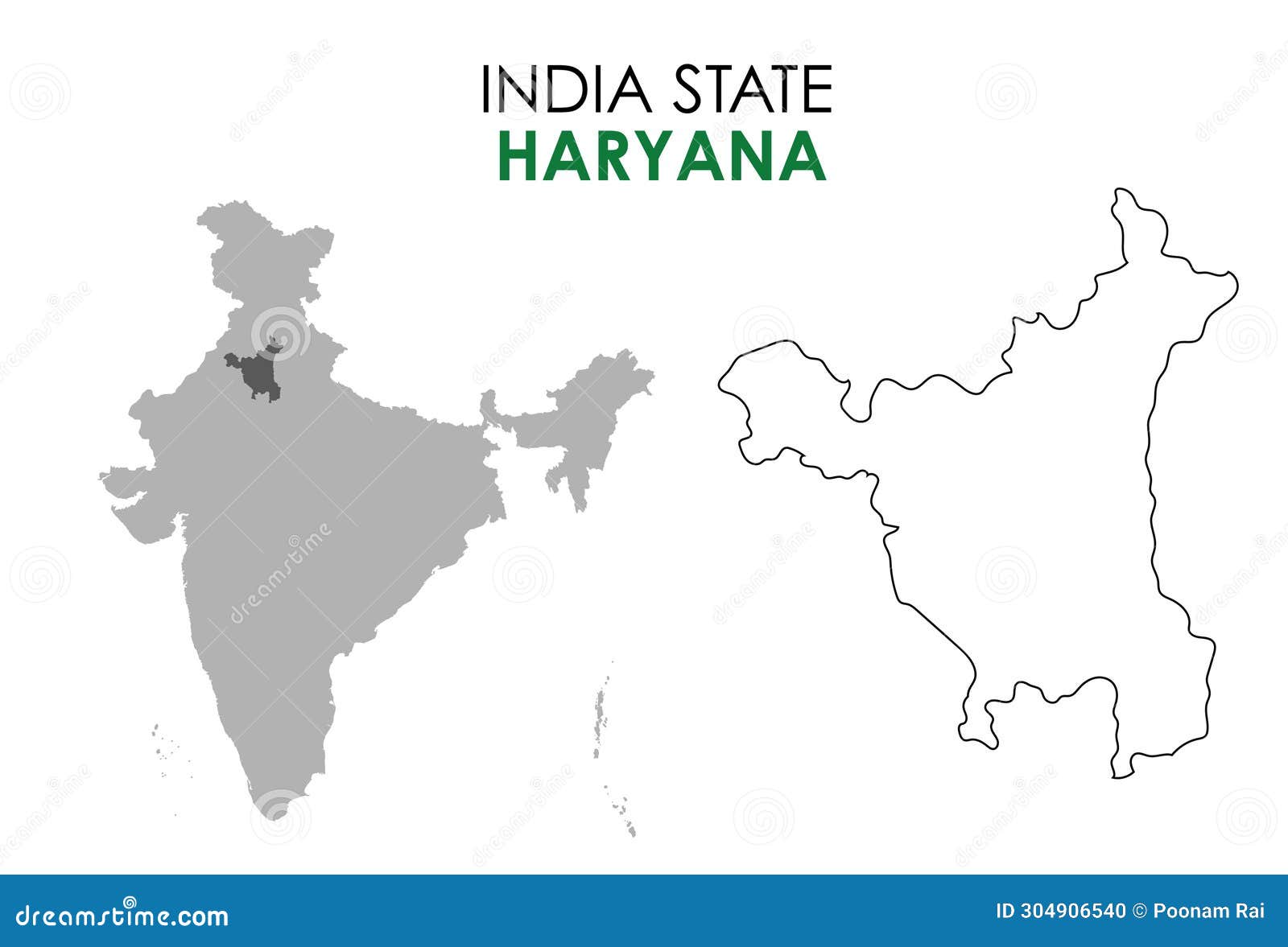 Haryana Map of Indian State. Haryana Map Vector Illustration Stock ...