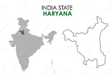 Haryana Map of Indian State. Haryana Map Vector Illustration Stock ...