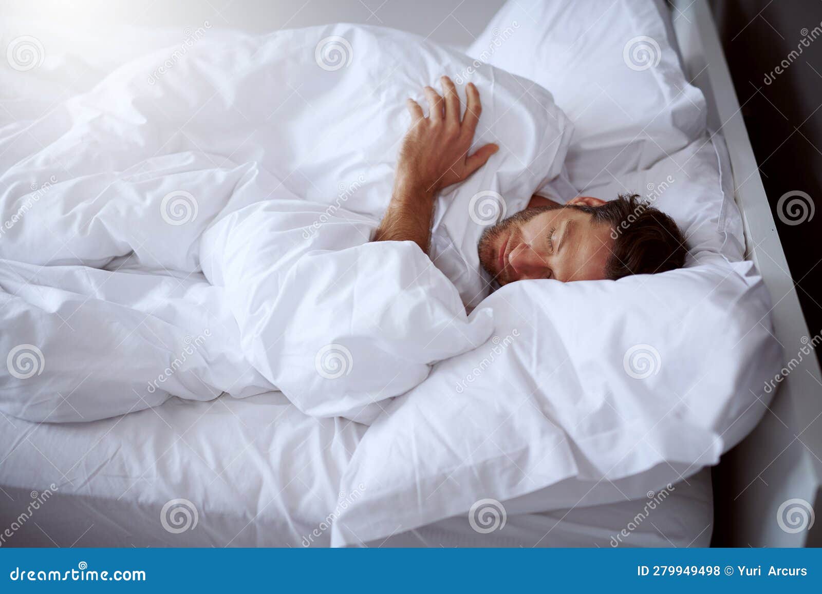 He Has No Problems with Falling in Sleep. a Middle-aged Man Sleeping ...