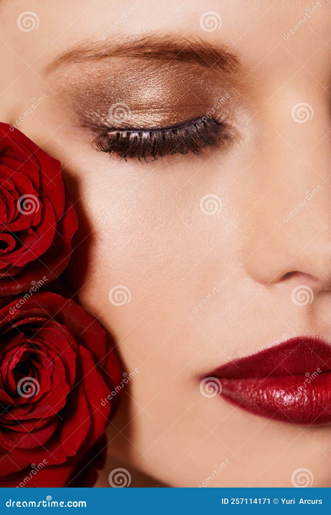 She Has Perfect Features. a Beautiful Young Womans Face. Stock Image ...