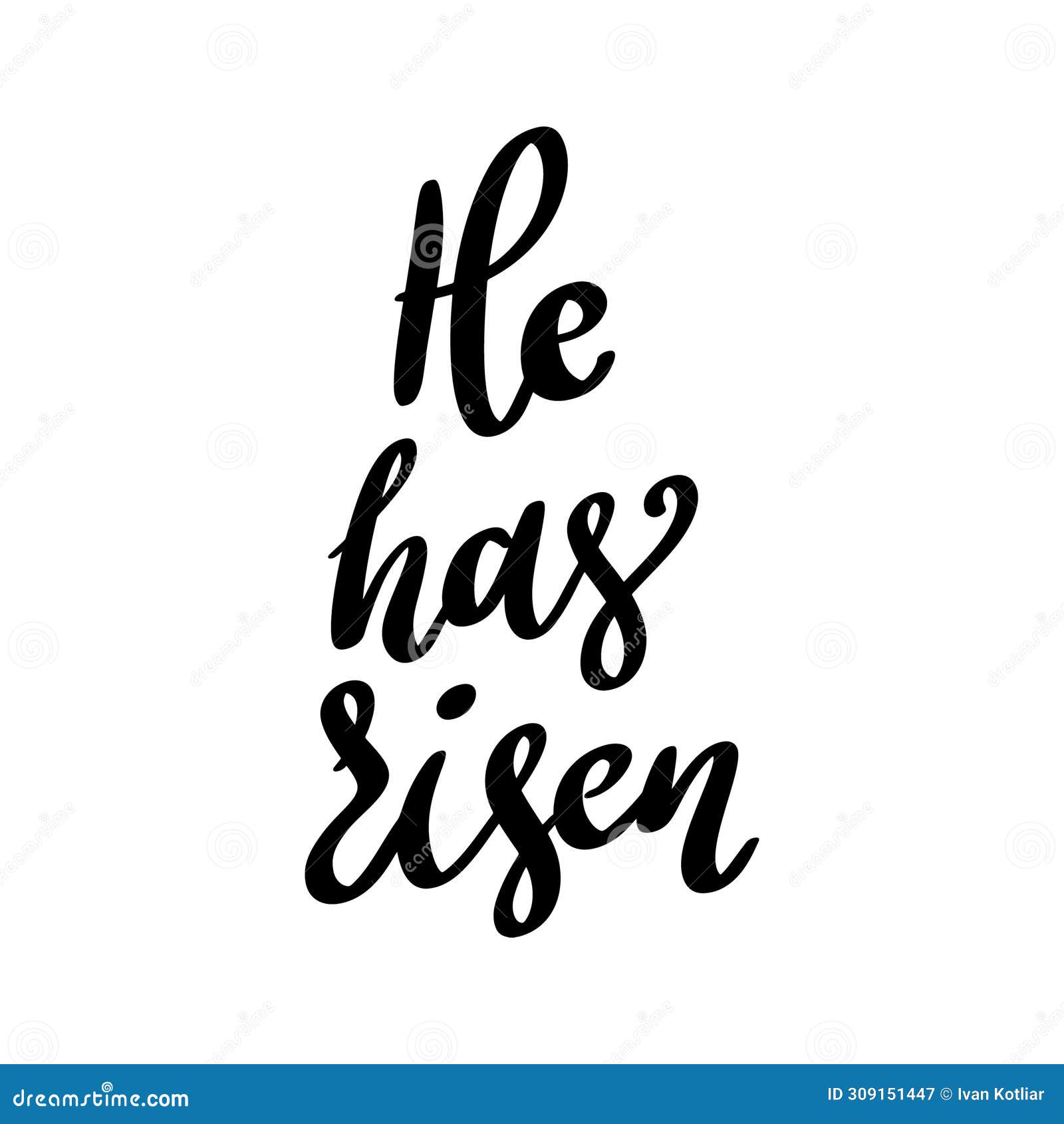 He Is Risen, Lettering Religious Sign With Crucifix Symbol. Hand Drawn ...