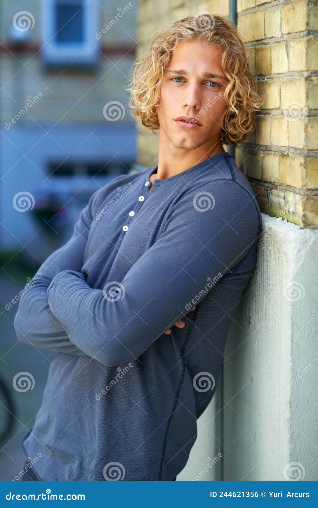 He Has a Simple Style. Portrait of a Handsome Young Man Chilling ...