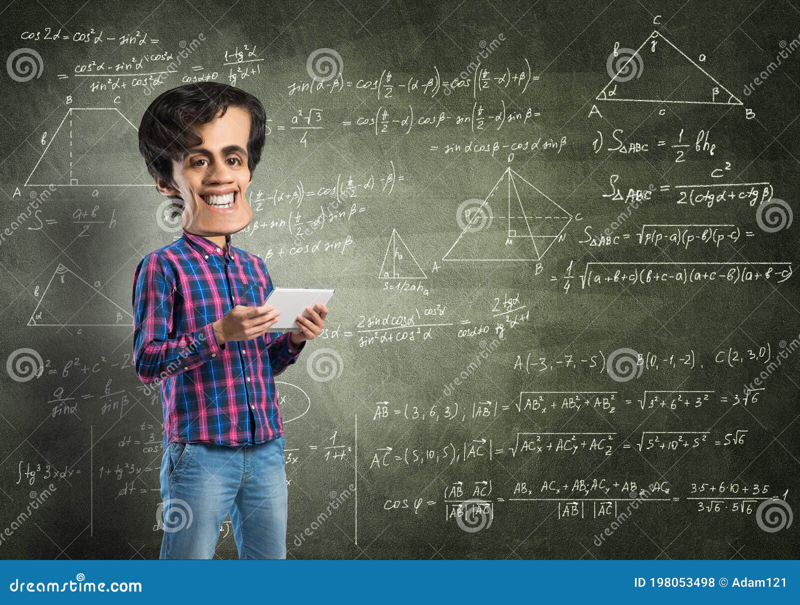 He has smart head stock photo. Image of expression, cartoon - 198053498