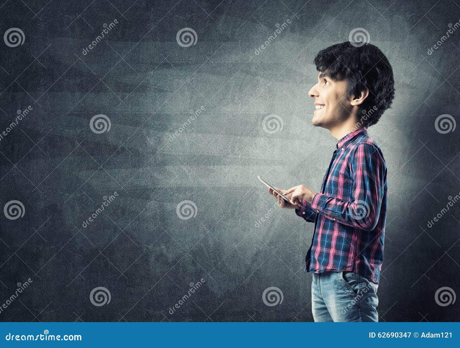 He has smart head stock image. Image of hands, finger - 62690347