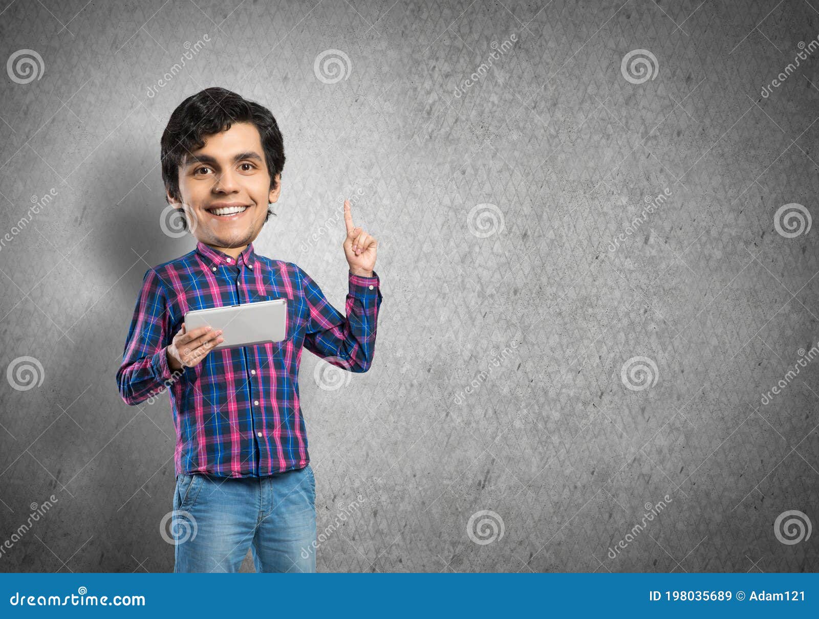 He has smart head stock image. Image of portrait, idea - 198035689