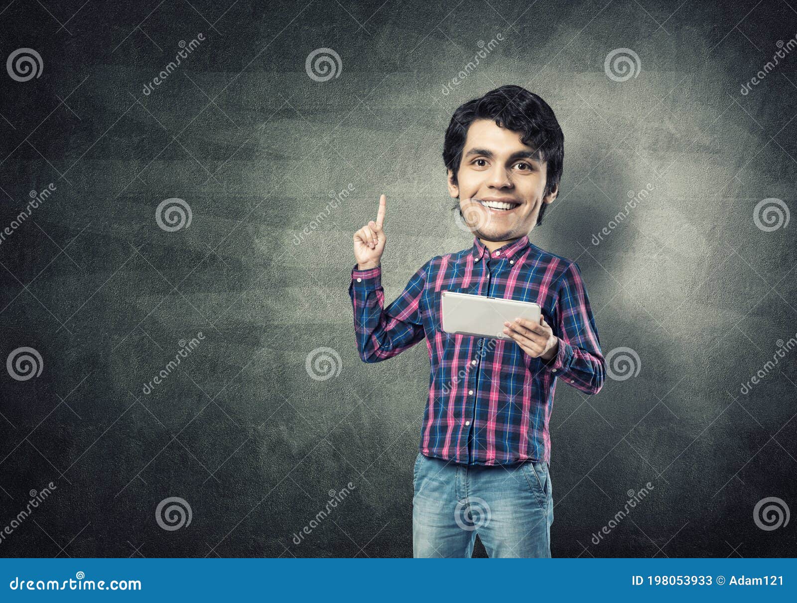 He has smart head stock image. Image of male, mind, funny - 198053933