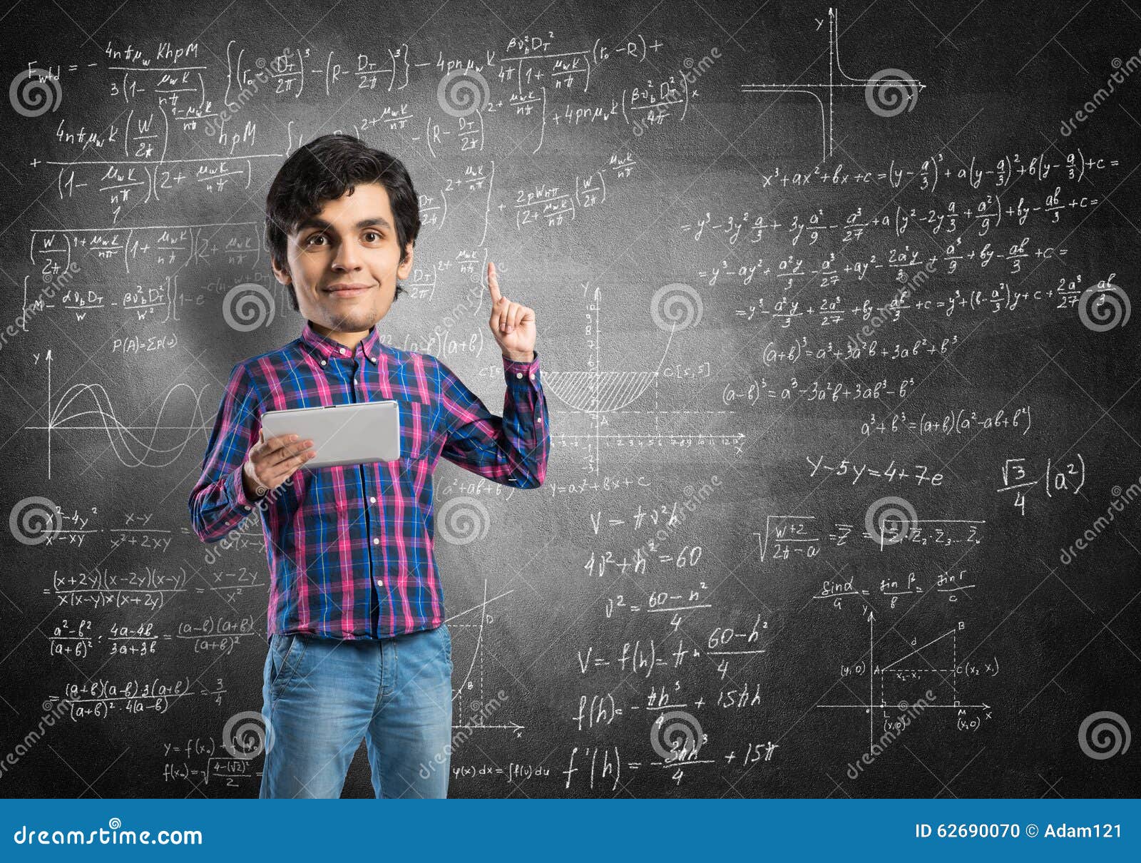 He has smart head stock photo. Image of concept, hands - 62690070