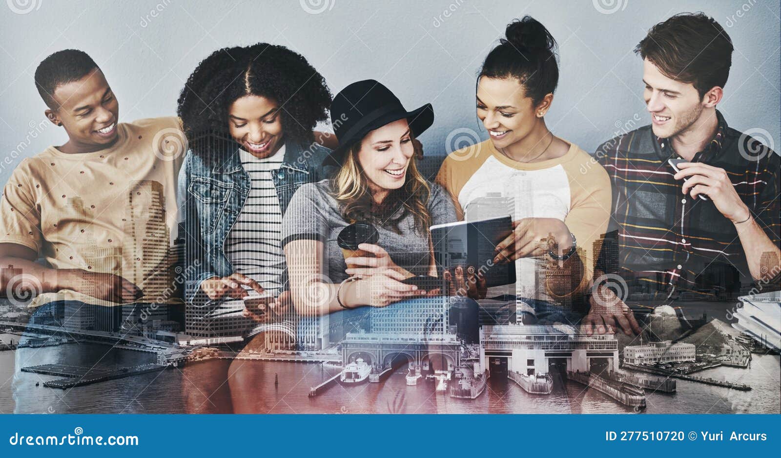 Has Social Media Changed the Meaning of Social. Studio Shot of Young People Sitting on a Sofa ...