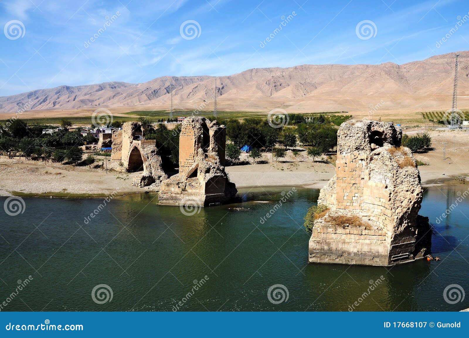Hasankeyf stock image. Image of ancient, valley, bridge - 17668107