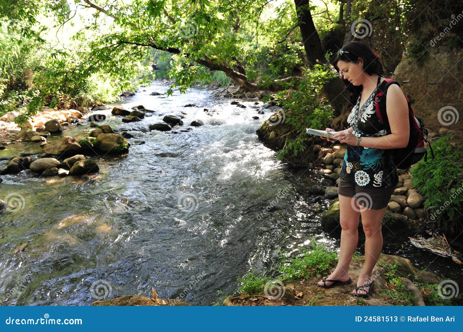 The Hasbani River in North Israel Stock Image - Image of flowing, green ...
