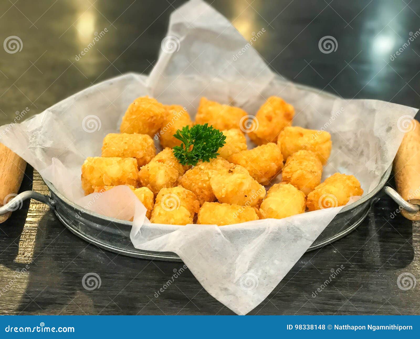 Hash browns in basket stock photo. Image of browns, brown - 98338148