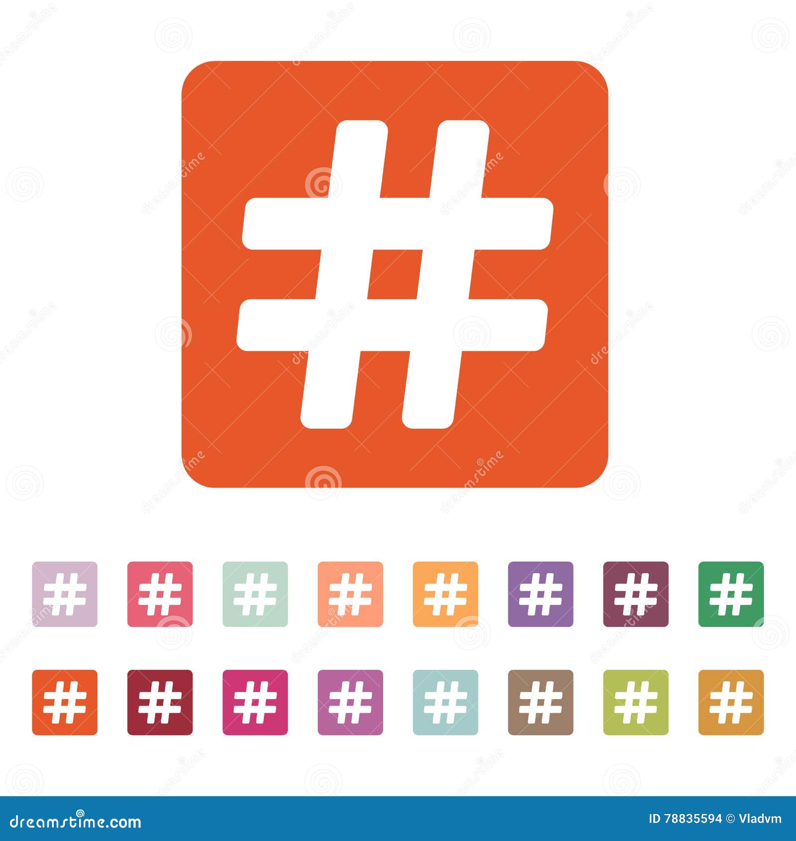 Hash Icon And Minimalist Growth And Logistics Logo Cartoon Vector ...