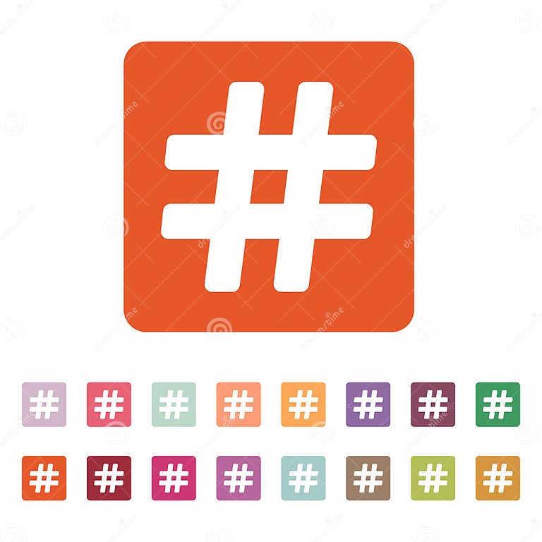 The Hash Icon. Hashtag Symbol Stock Vector - Illustration of hash, post ...