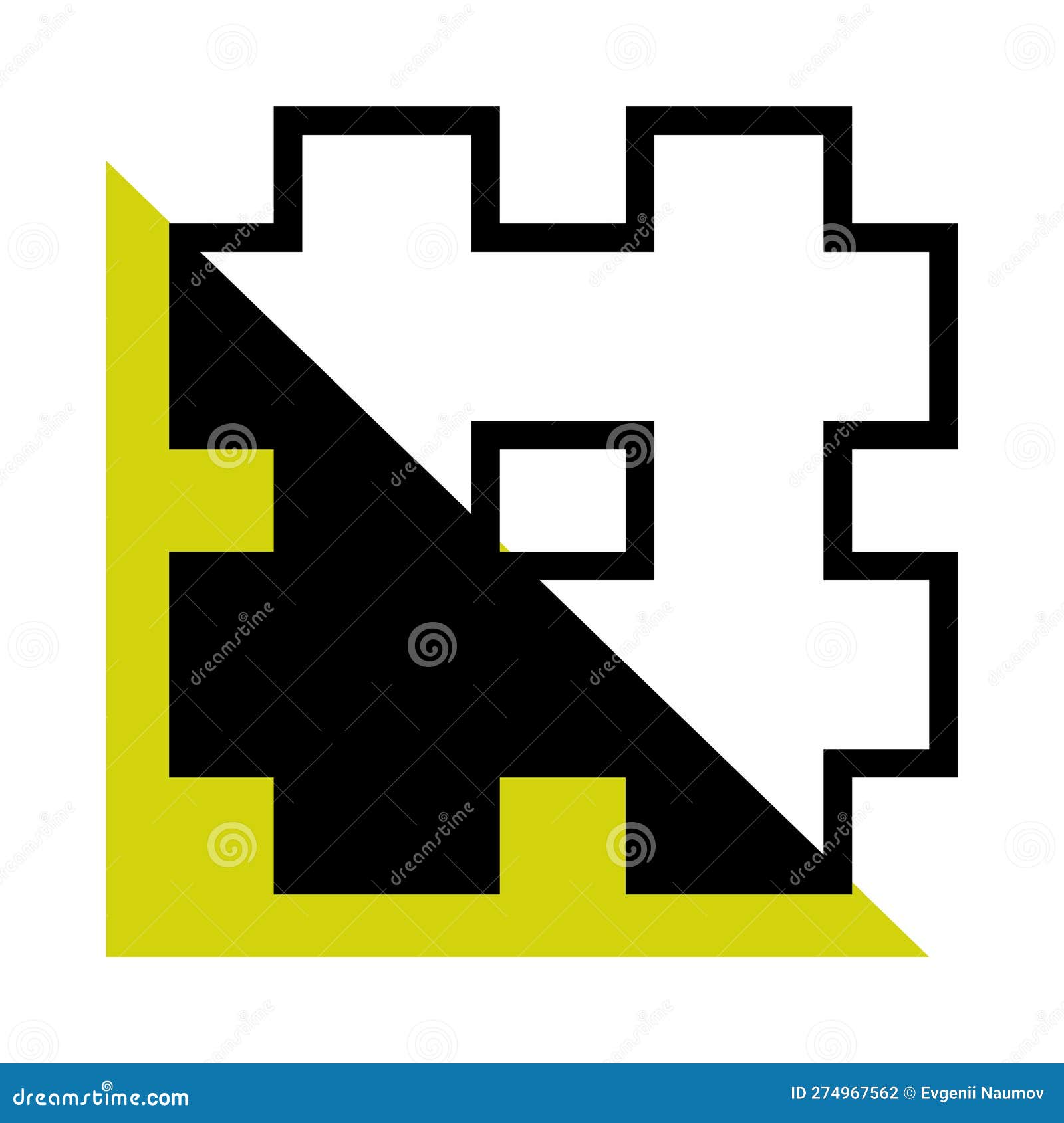 Hash Mark with Green Triangle Geometric Shape Vector Illustration Stock ...