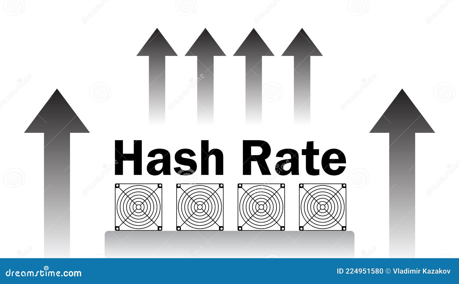 Hash Rate of Blockchain Network Increase. Stock Vector - Illustration ...