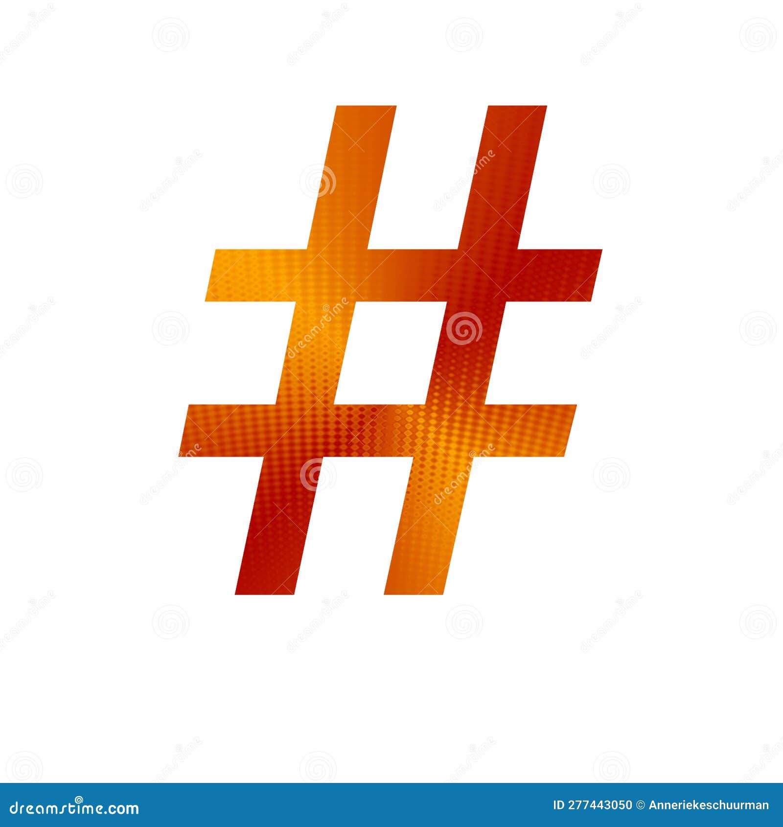 Hash Tag of the Alphabet Made with Orange and Yellow Background Stock ...