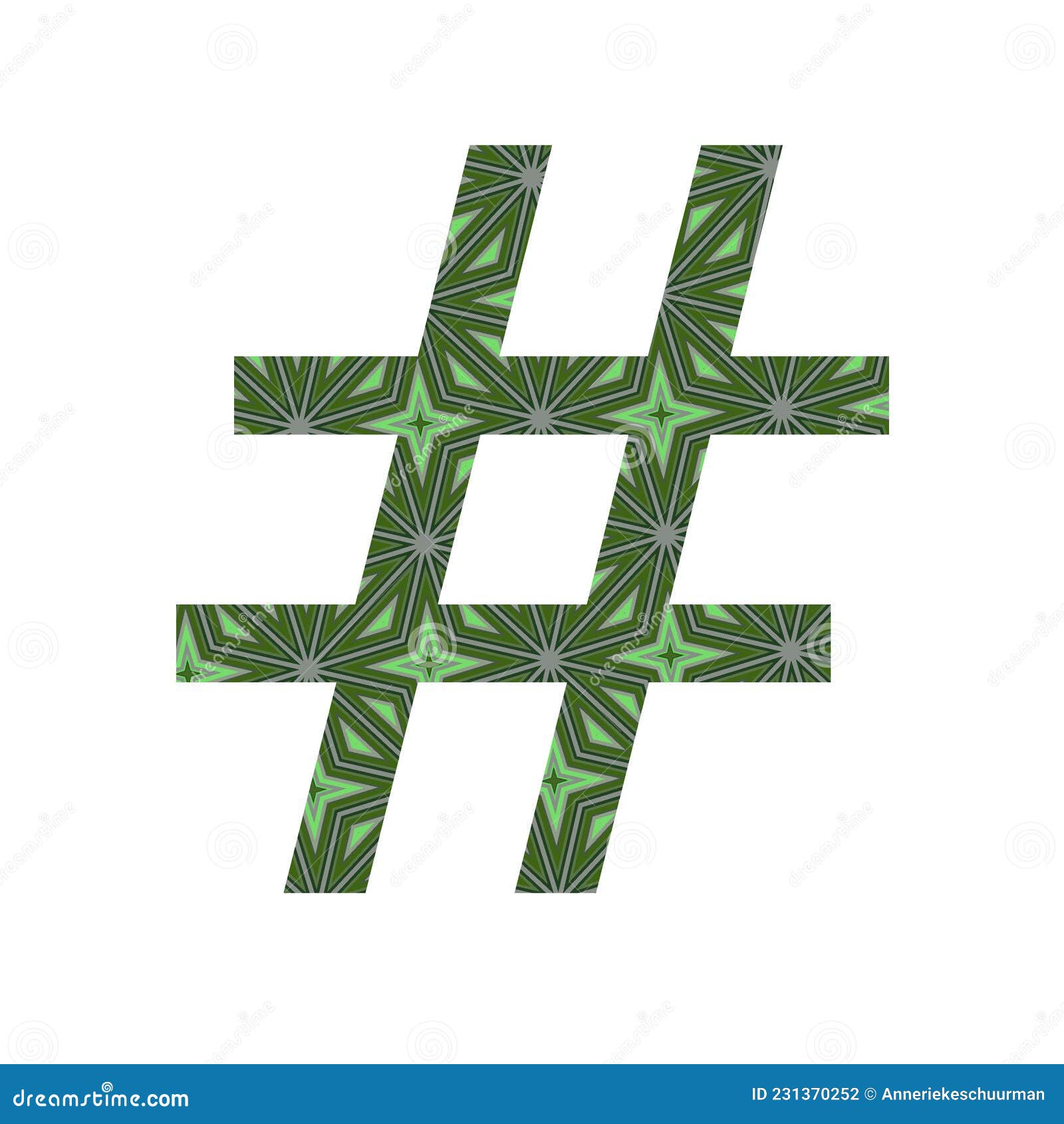 Hash Tag Of The Alphabet Made With Color Gradient Dark Blue To Light ...