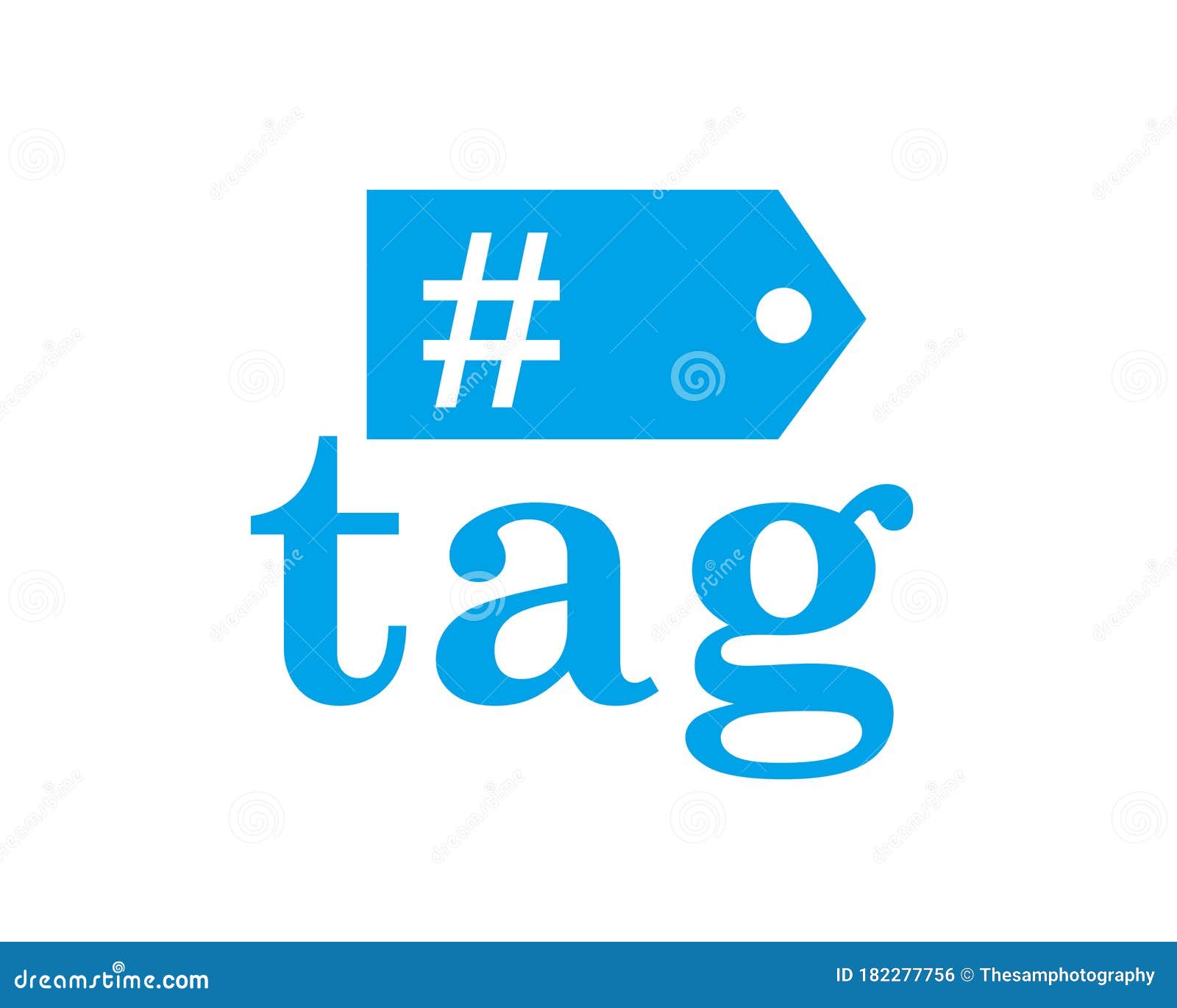 Hash Tag Illustration with Symbol Stock Illustration - Illustration of ...