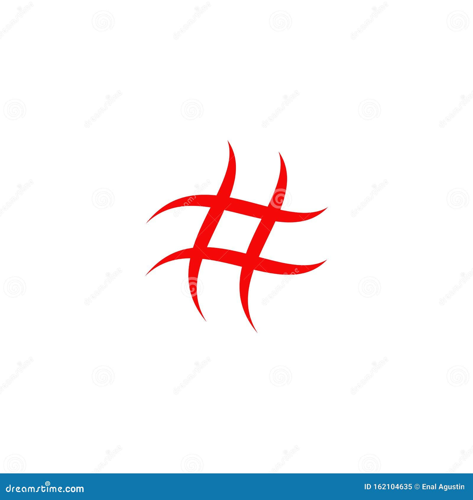 Hash Tag Logo Design Vector Template Stock Vector - Illustration of ...