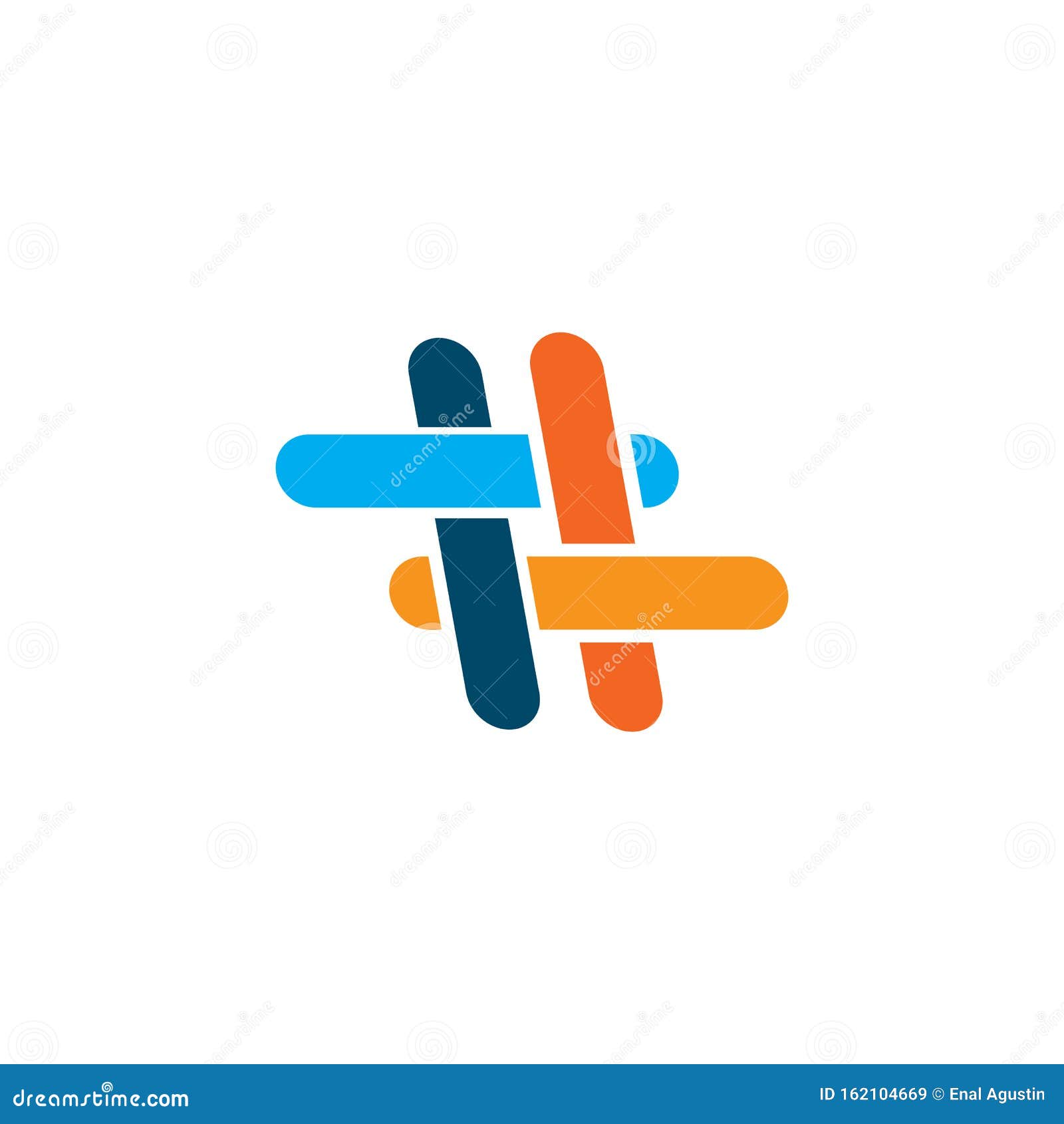 Hash Tag Logo Design Vector Template Stock Vector - Illustration of ...