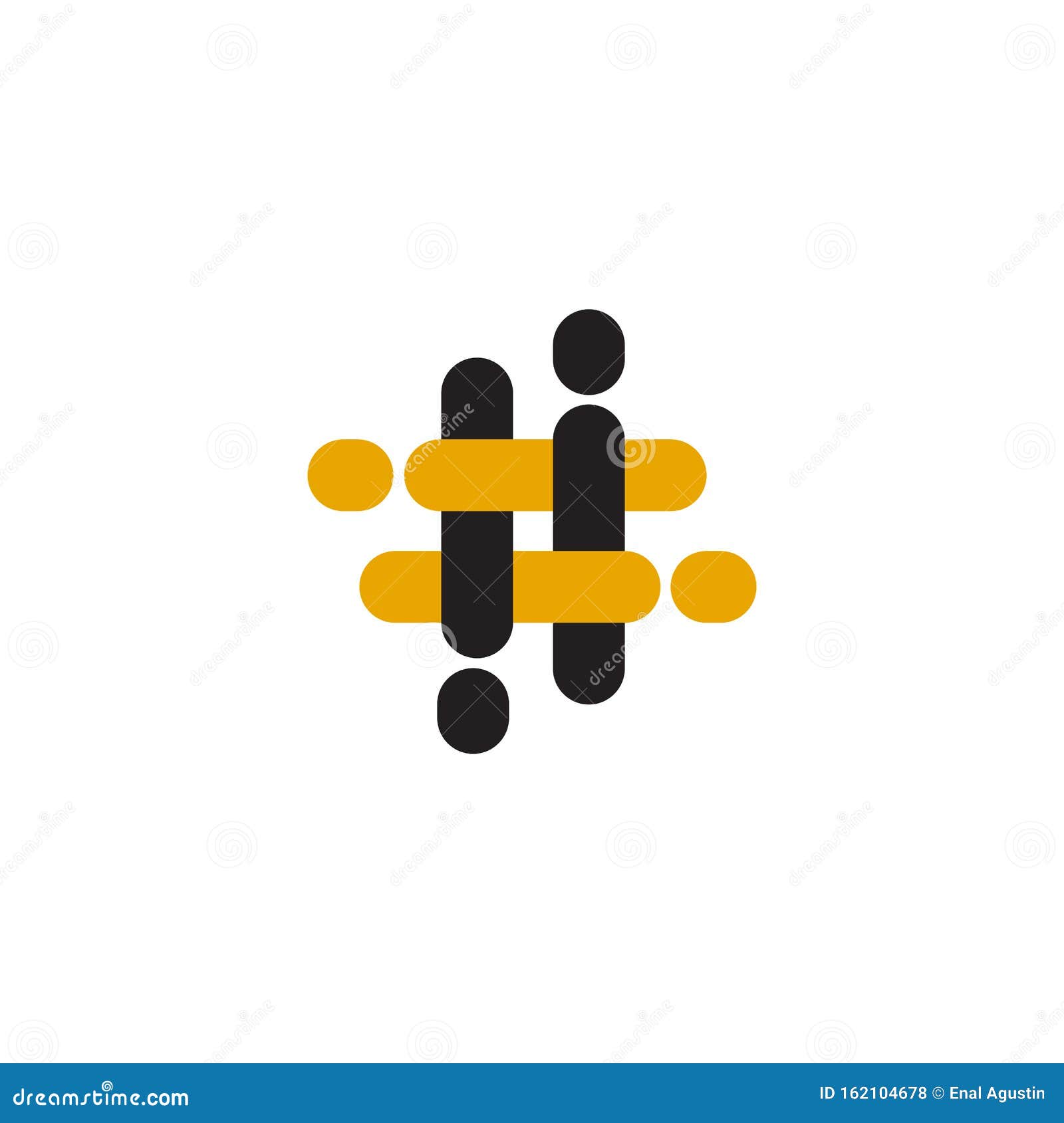 Hash Tag Logo Design Vector Template Stock Vector - Illustration of ...