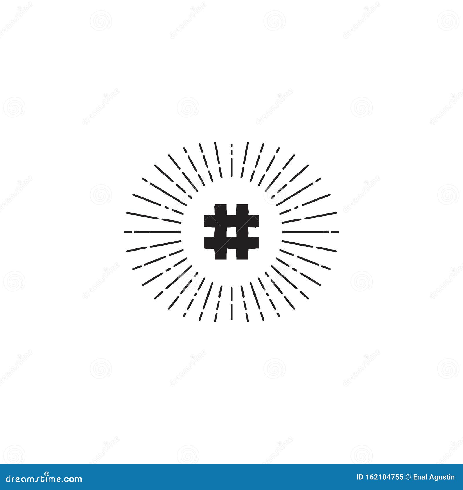 Hash Tag Logo Design Vector Template Stock Vector - Illustration of ...