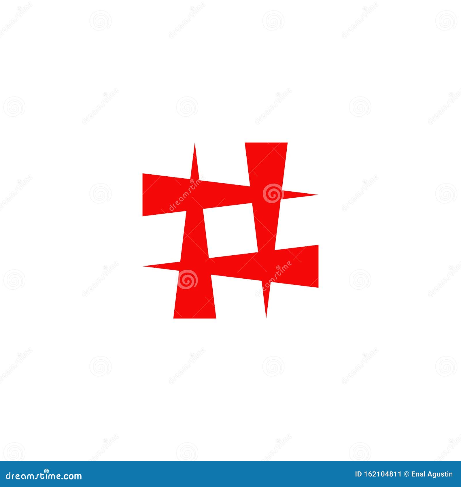 Hash Tag Logo Design Vector Template Stock Vector - Illustration of ...